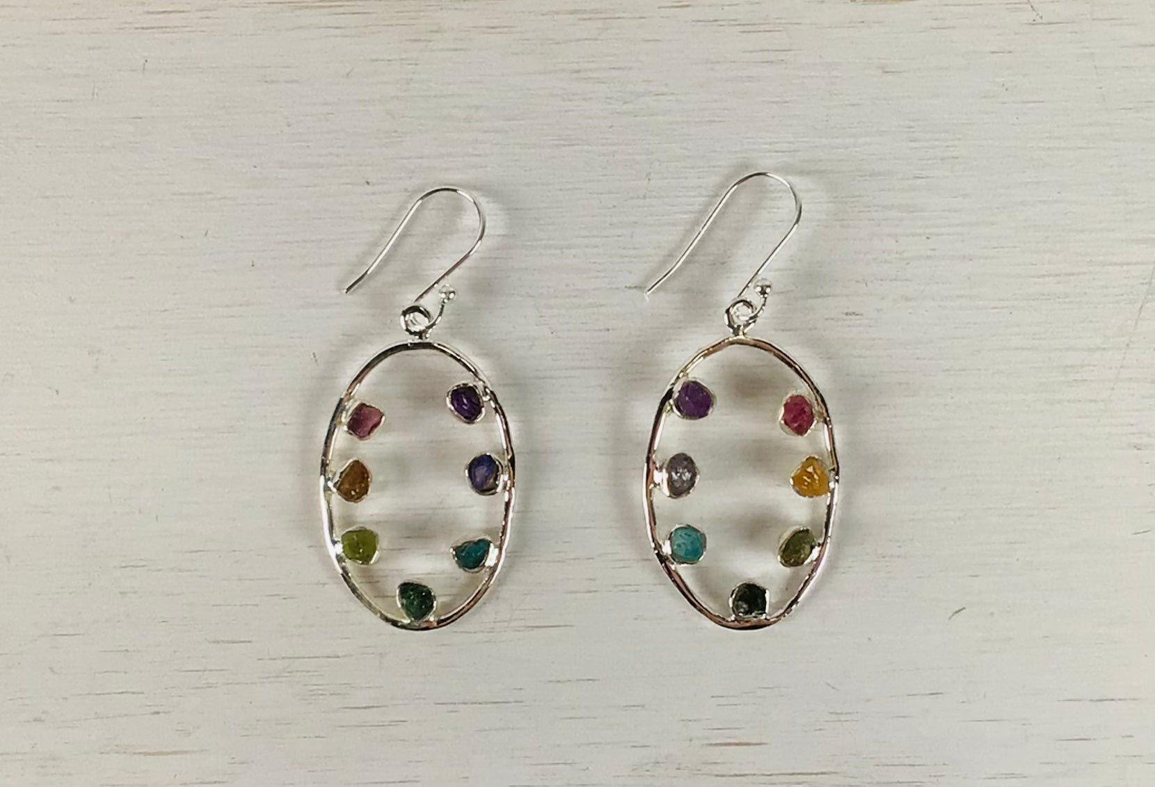 Rough Stone Oval Earrings – The Leisa Tree